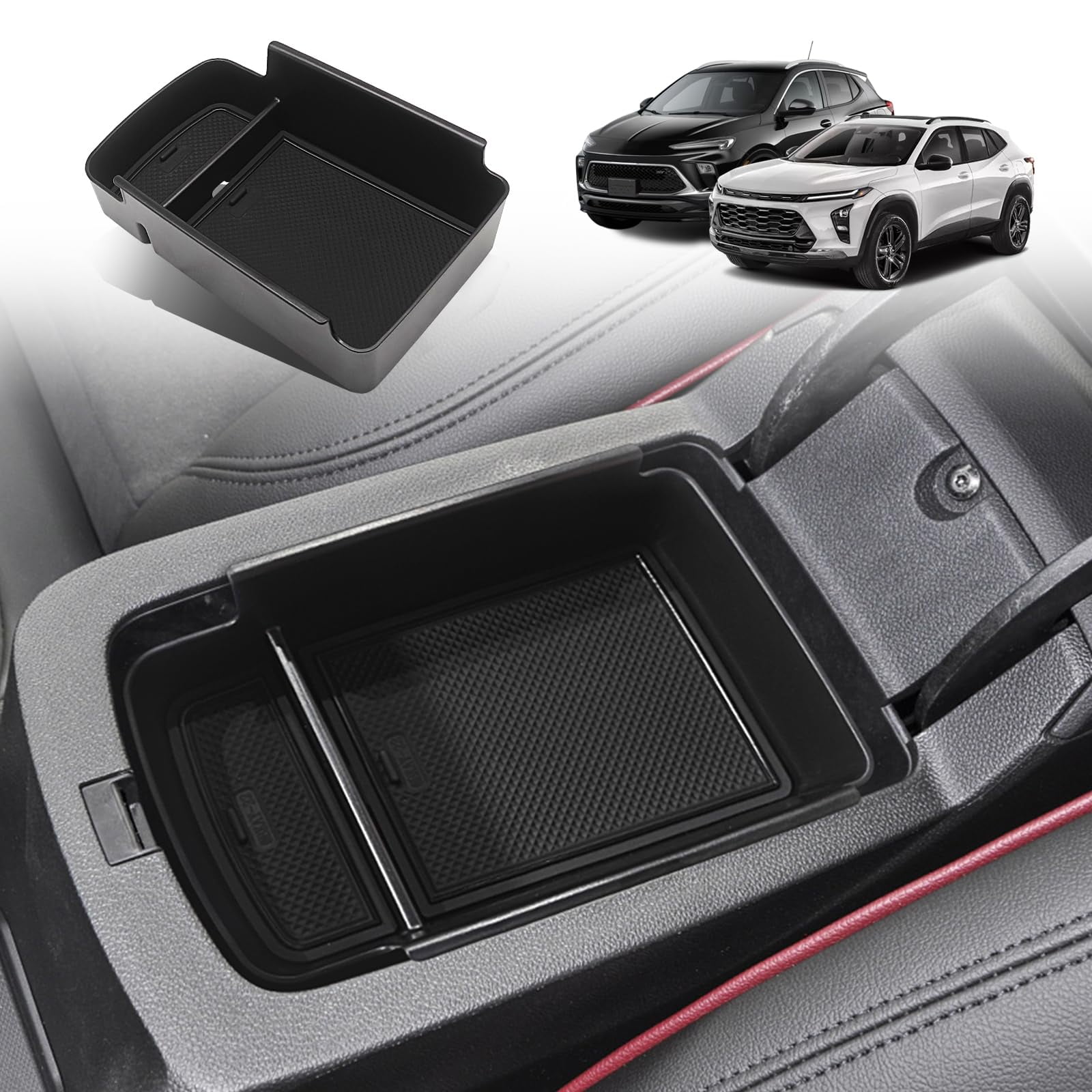 Muslogy for Trax & Envista 2024 Center Console Organizer Armrest Storage Box Armrest Insert Tray ...