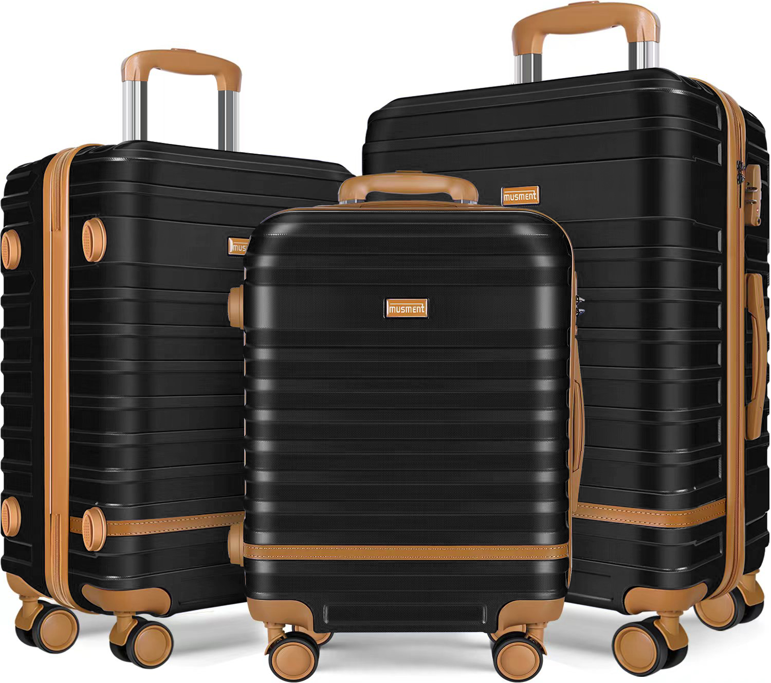 Hard Expandable Luggage Sets with Double Spinner Wheels, TSA Lock, 3 ...