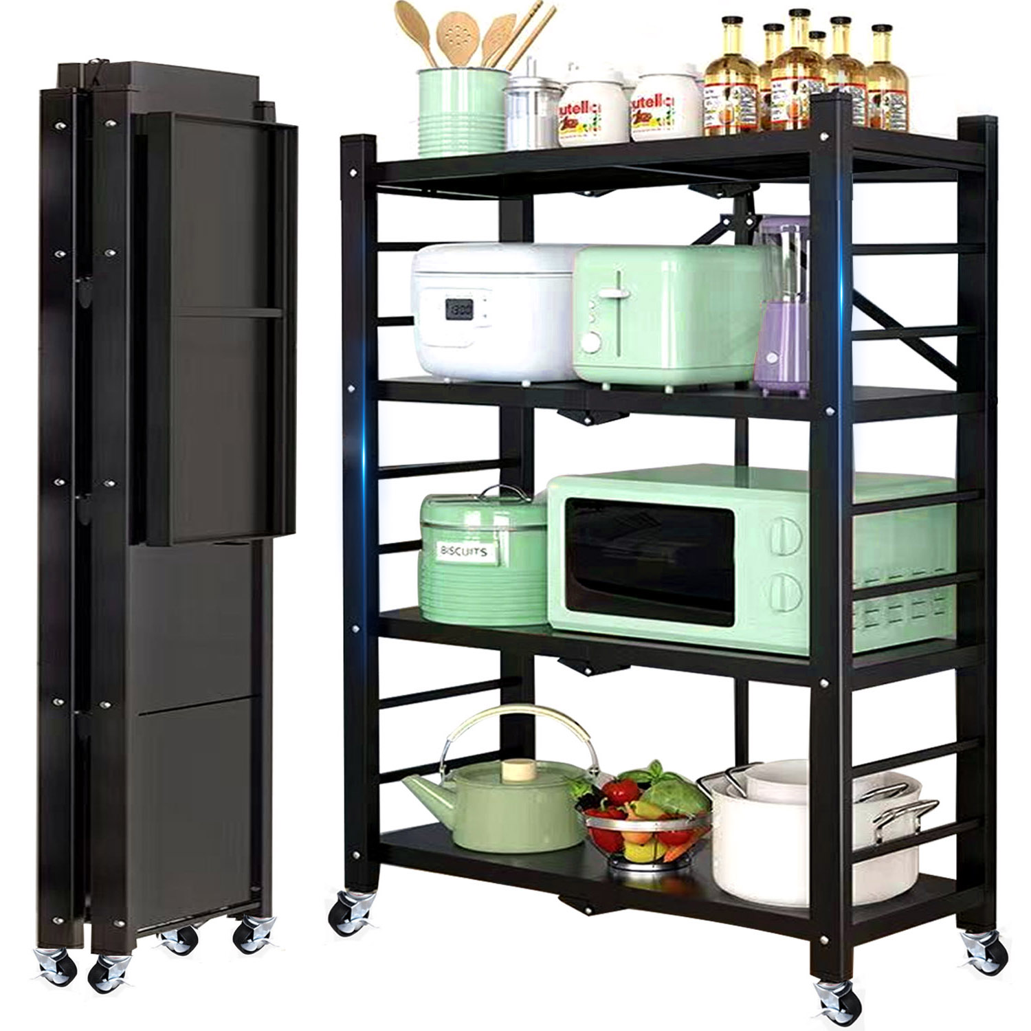 Plano 4-Tier Shelving Unit, Black - Walmart.com