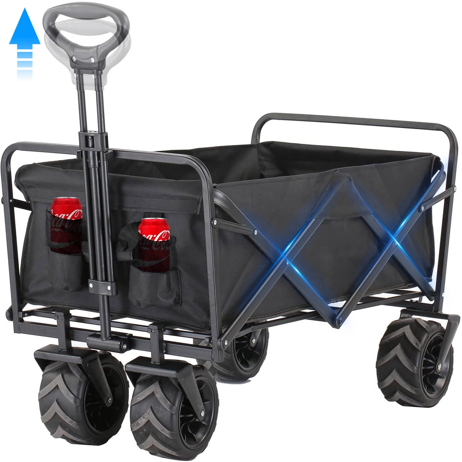 Musment Collapsible Folding Wagon Cart,350 LBS Large Capacity Garden ...