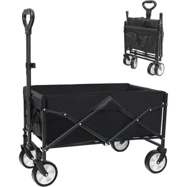 Seina Collapsible Beach Sand Cruiser with Large Wheels, Folding Wagon ...