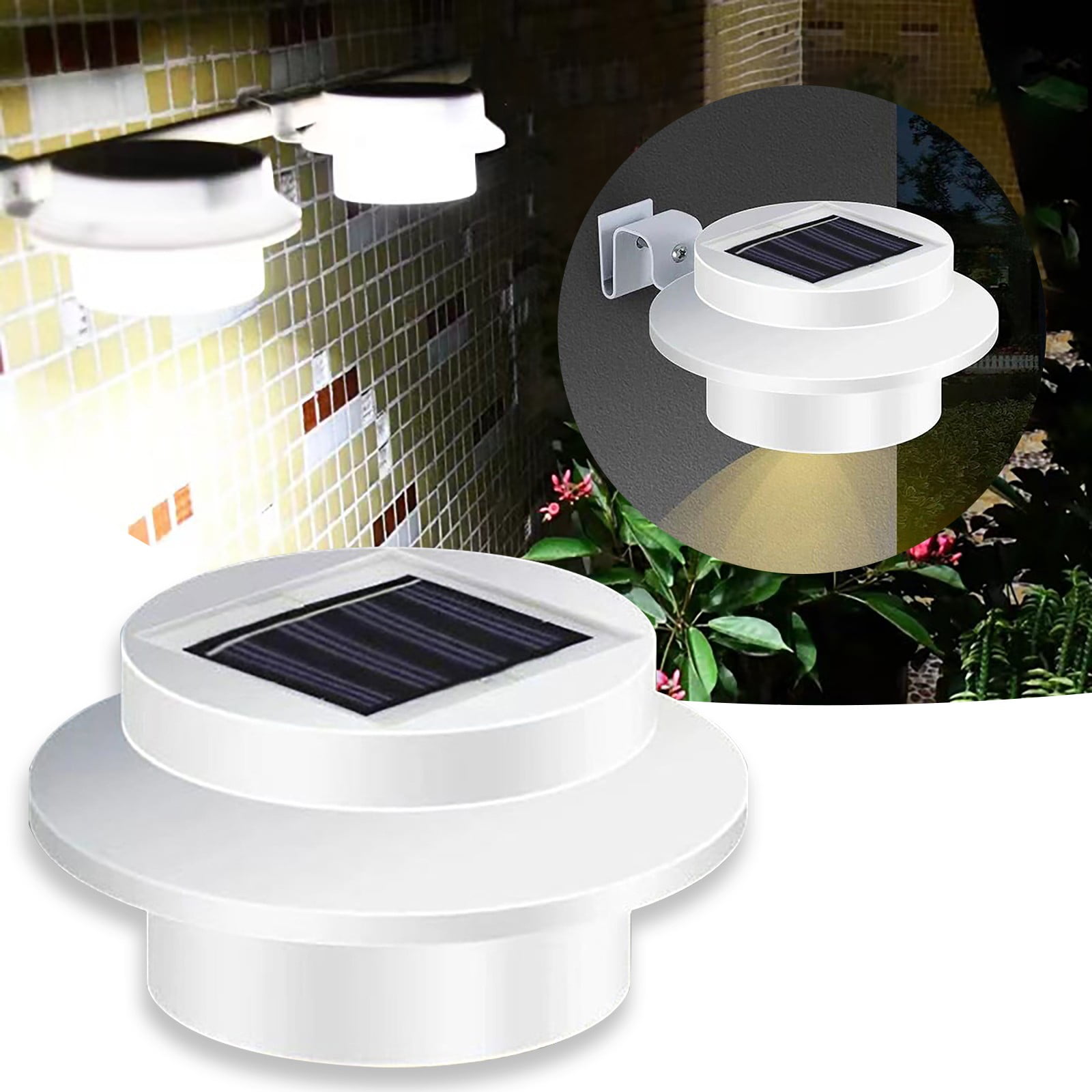 Musol Solar Powered LED Gutter Lights 3 LED Deck Gutter Solar Lights ...