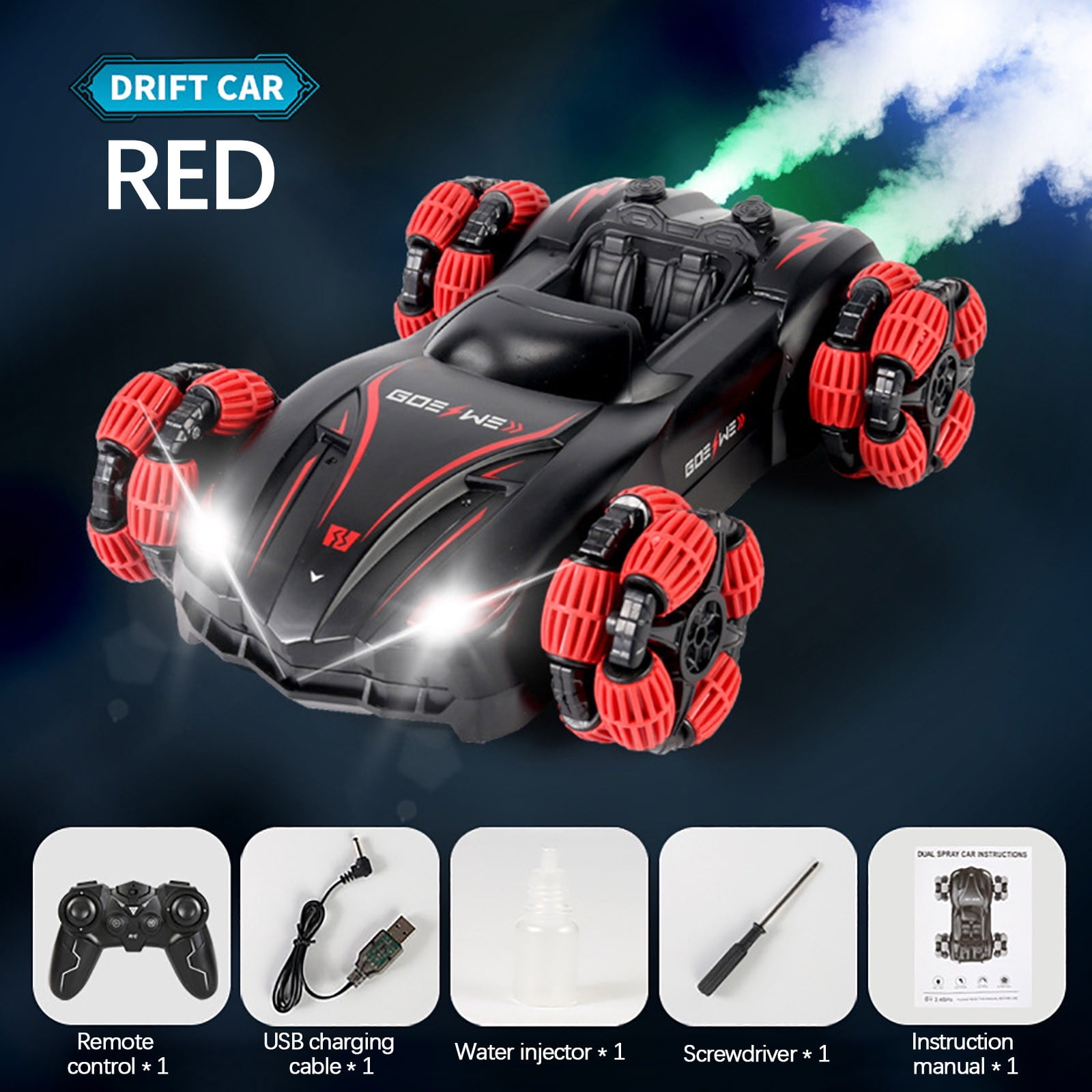 Must-Have, 2.4G Remote Control Double Spray Convertible RC High-speed ...