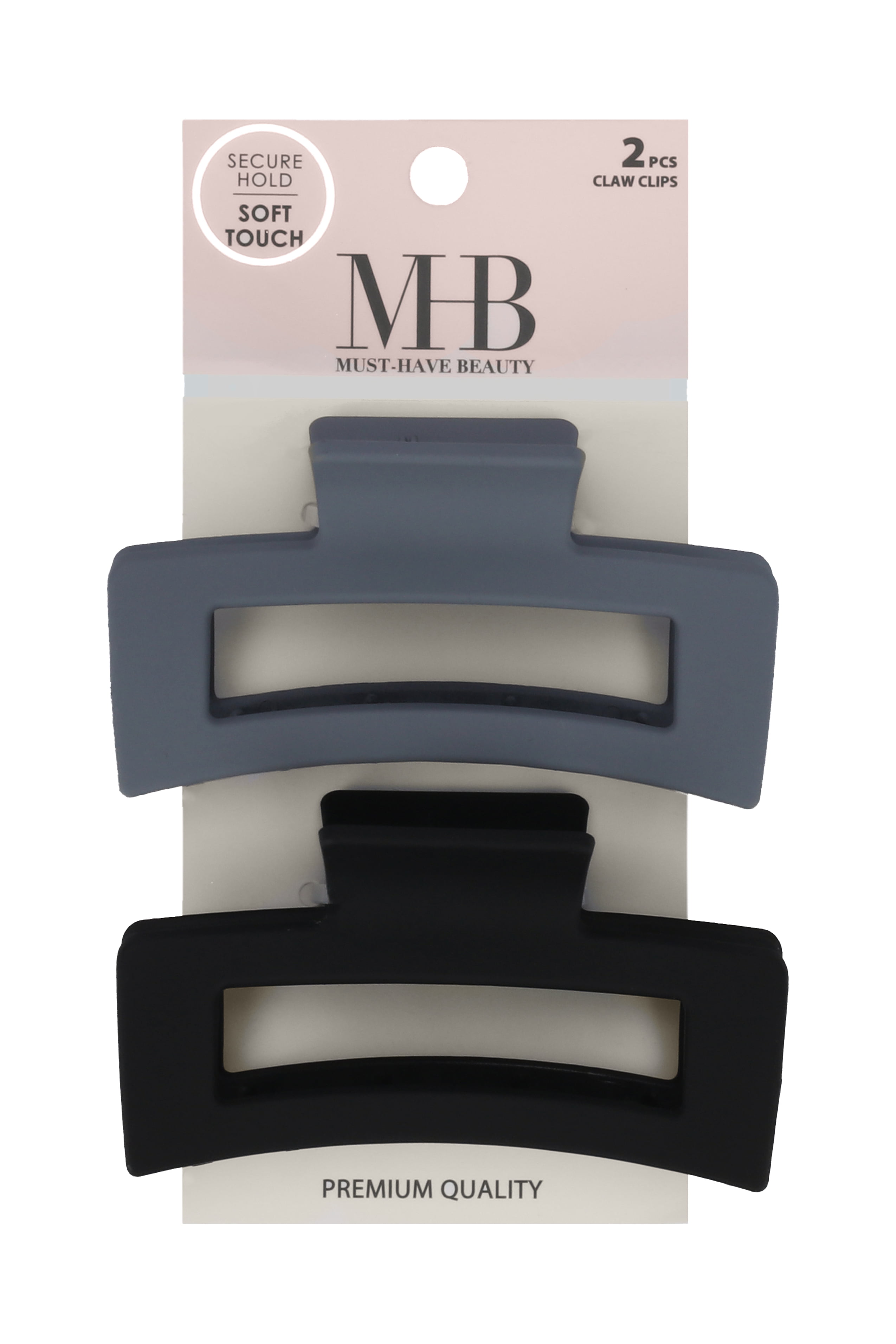 Must-Have-Beauty 2-Pack Soft Touch Rectangular Claw Clips Set - Walmart.com
