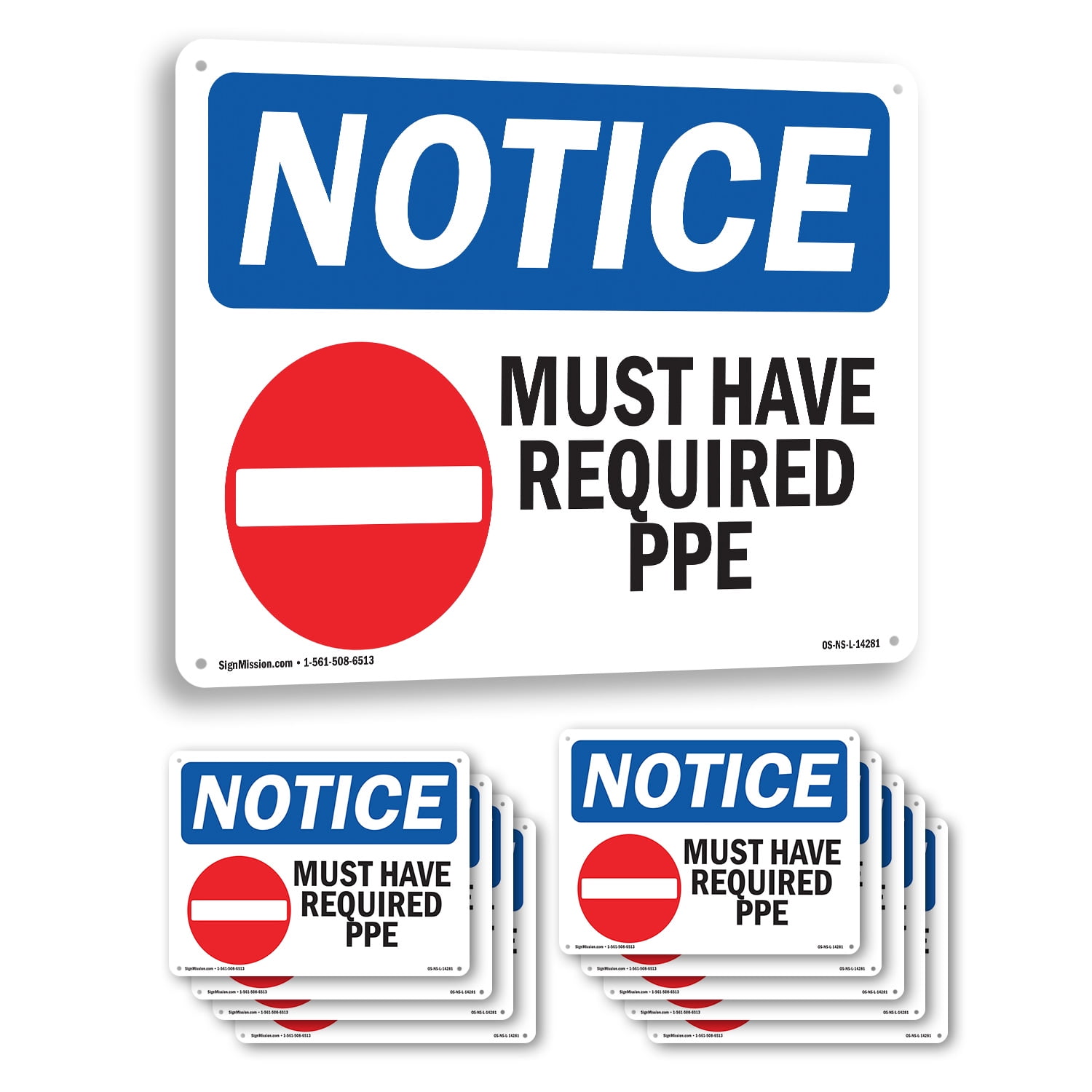 Must Have Required PPE OSHA Notice Aluminum Sign 18 Inch x 12 Inch - 10 ...