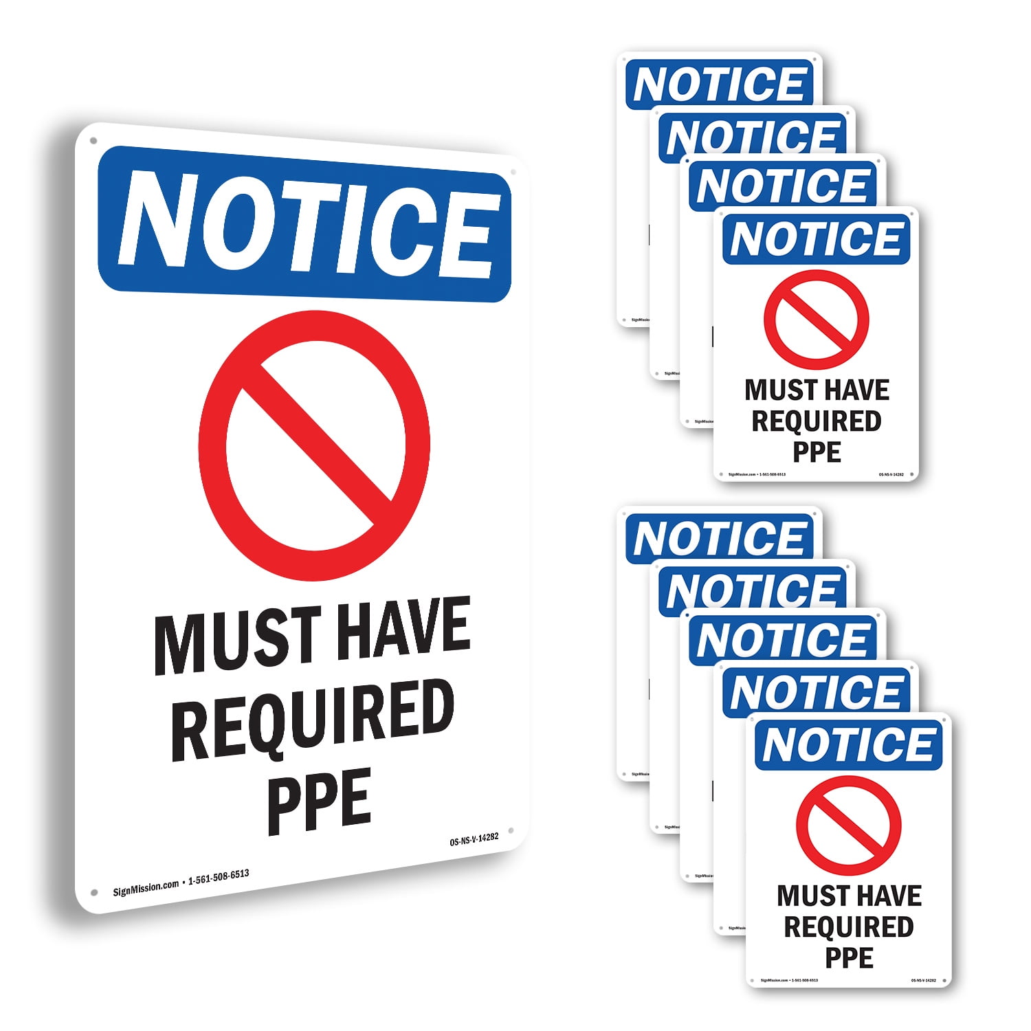 Must Have Required PPE OSHA Notice Rigid Plastic Sign 10 Inch x 7 Inch ...