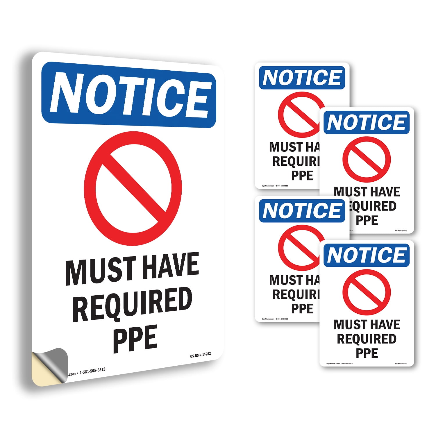Must Have Required PPE With Symbol OSHA Notice Vinyl Decal Label 5 Inch ...