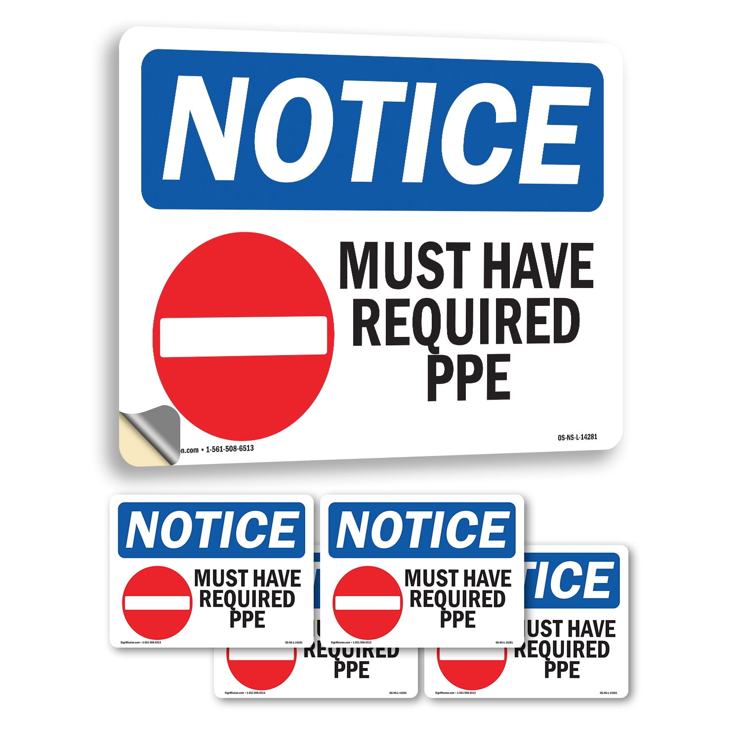 Must Have Required PPE With Symbol OSHA Notice Vinyl Decal Label 7 Inch ...