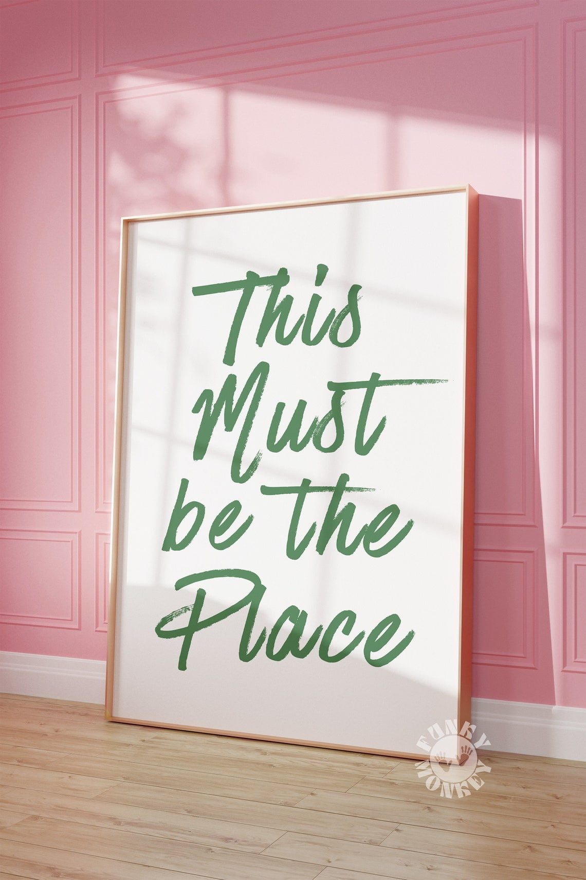 This Must Be The Place Print, Green Preppy Wall Art, Trendy Art, Bar ...