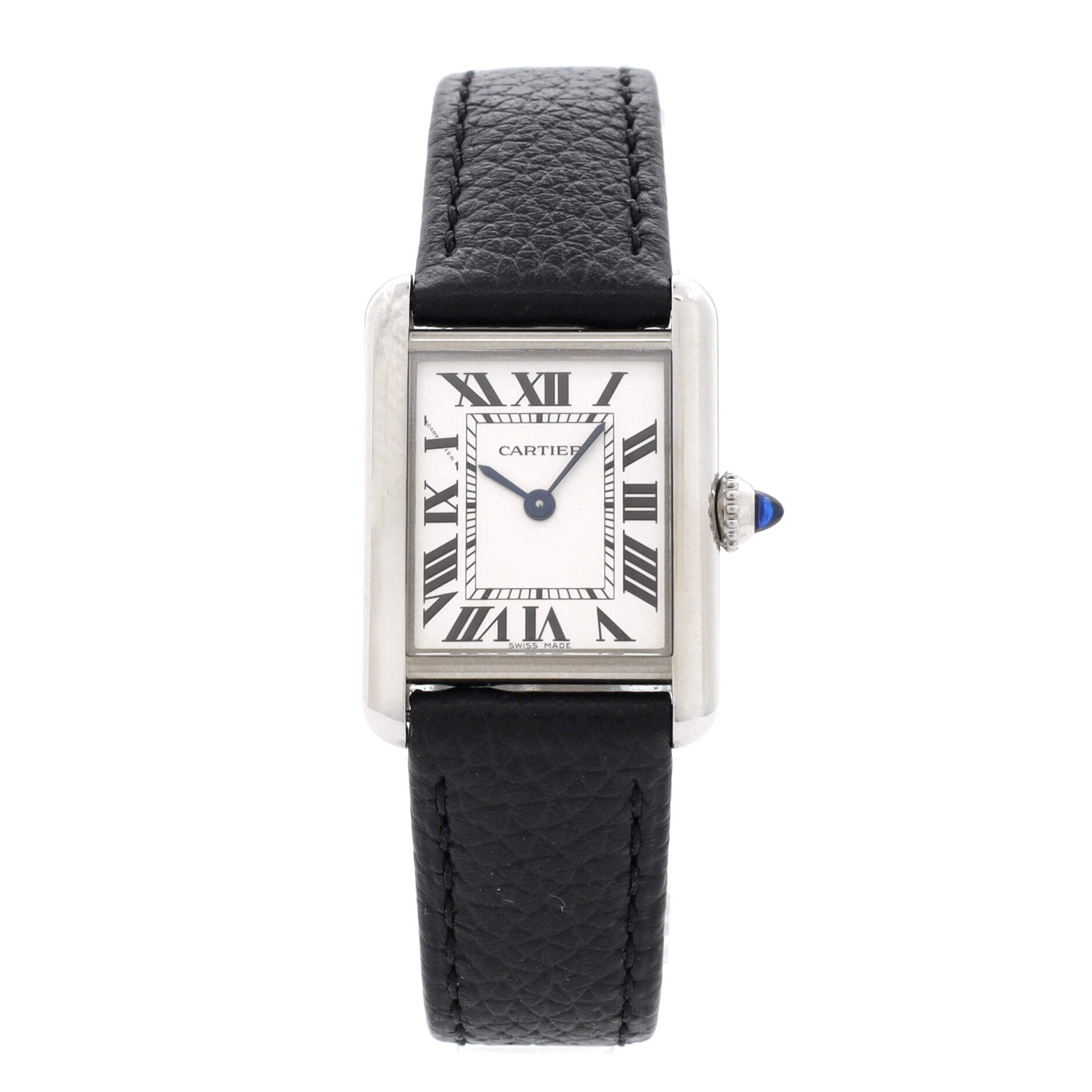 Pre-Owned Must de Cartier Tank Quartz Watch Stainless Steel and Leather ...