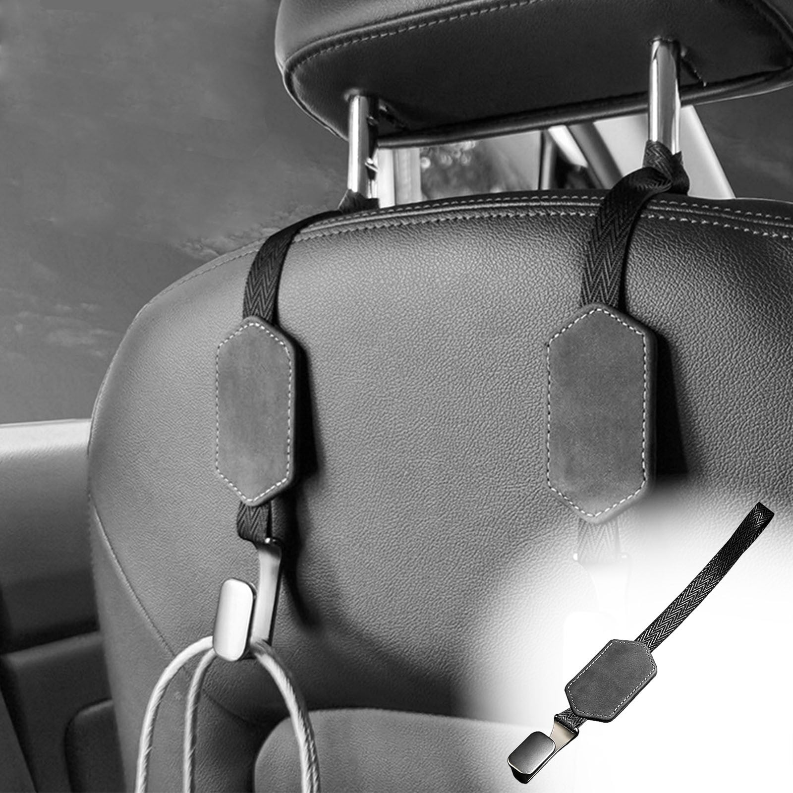 Must-have Pick, Car Seat Back Hook Organizer Hidden Storage Mount for Bags and Purses Strong ...