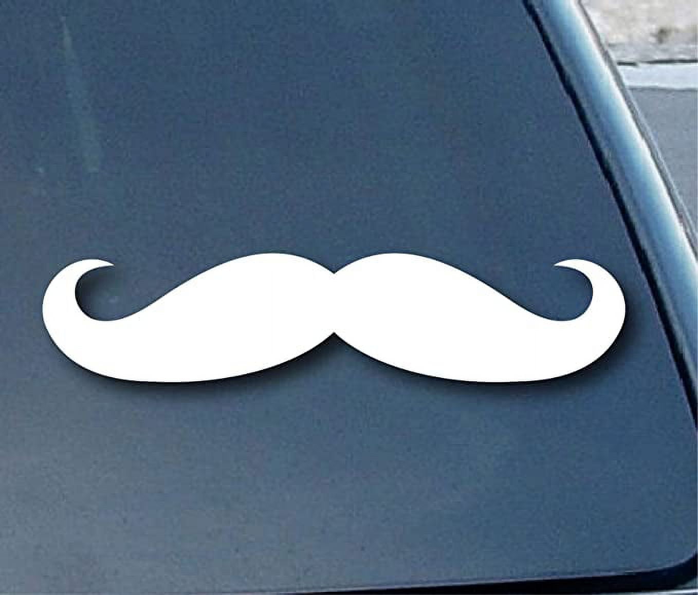 Mustache Car Window Vinyl Decal Sticker 7" Wide (Color: White ...