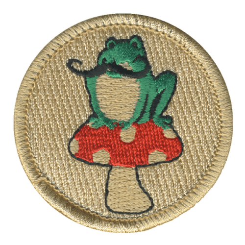 Mustache Frog on Mushroom Patrol Patch (Sew-on) - ClassB - Walmart.com