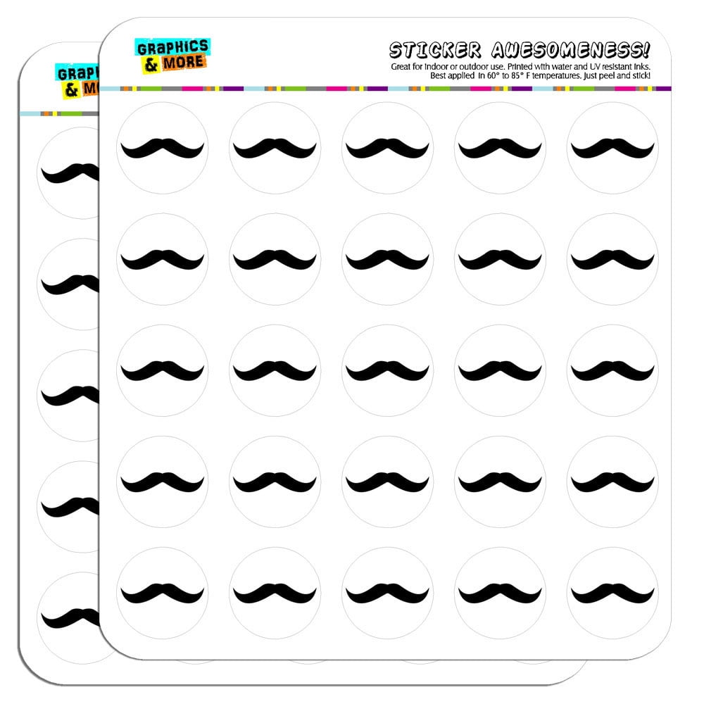 Mustache Funny 1" Scrapbooking Crafting Stickers - Walmart.com