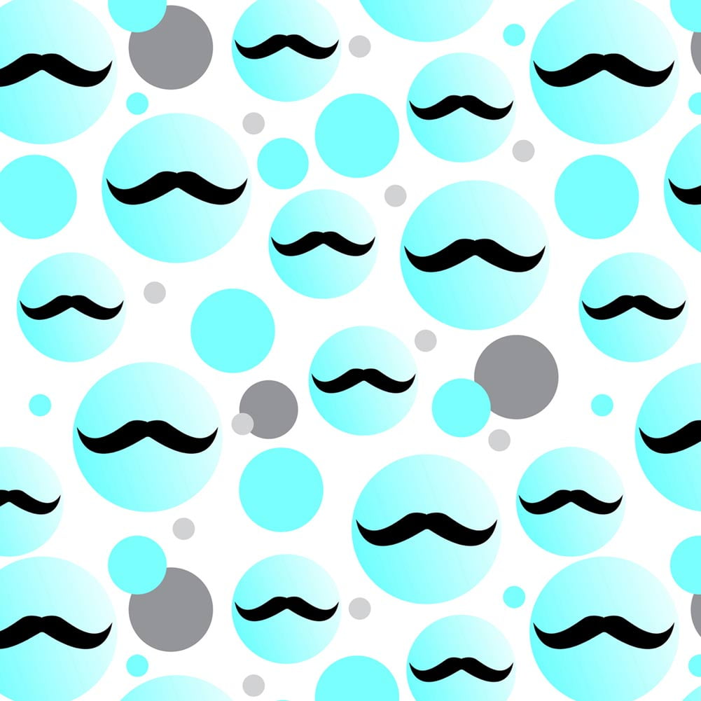 Mustache Funny Blue Premium Gift Wrap Wrapping Paper Roll Pattern ...