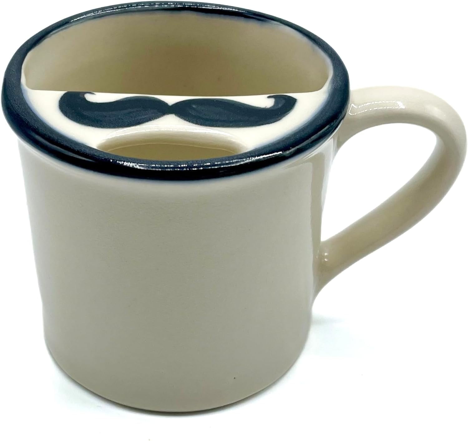 Taconic Shave Mustache Guard Mug, Handmade Stoneware, 12 oz, Dishwasher ...