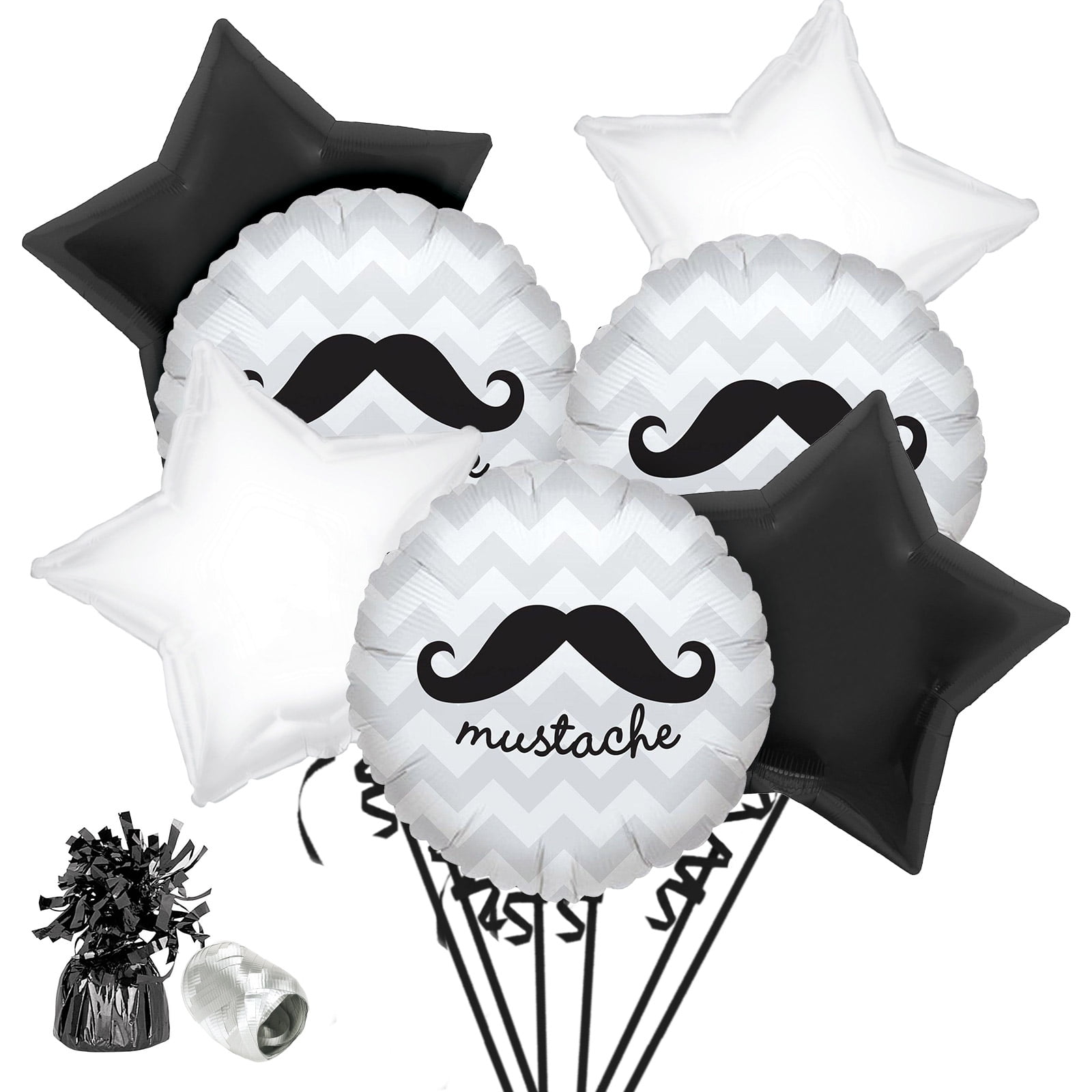 Mustache Party Balloon Bouquet Kit - Walmart.com