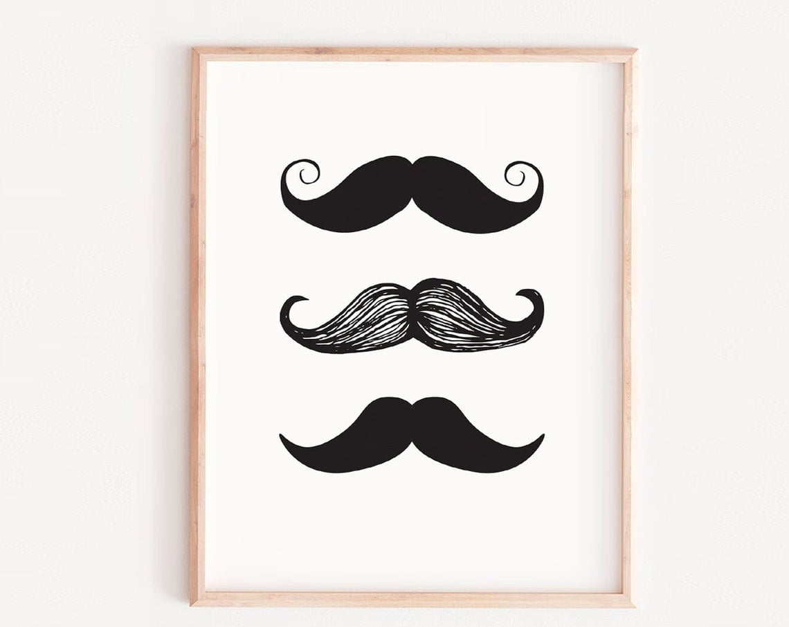 Mustache Poster, Kids Wall Art, Boys Mustache Decor, Mustache, Mustache ...