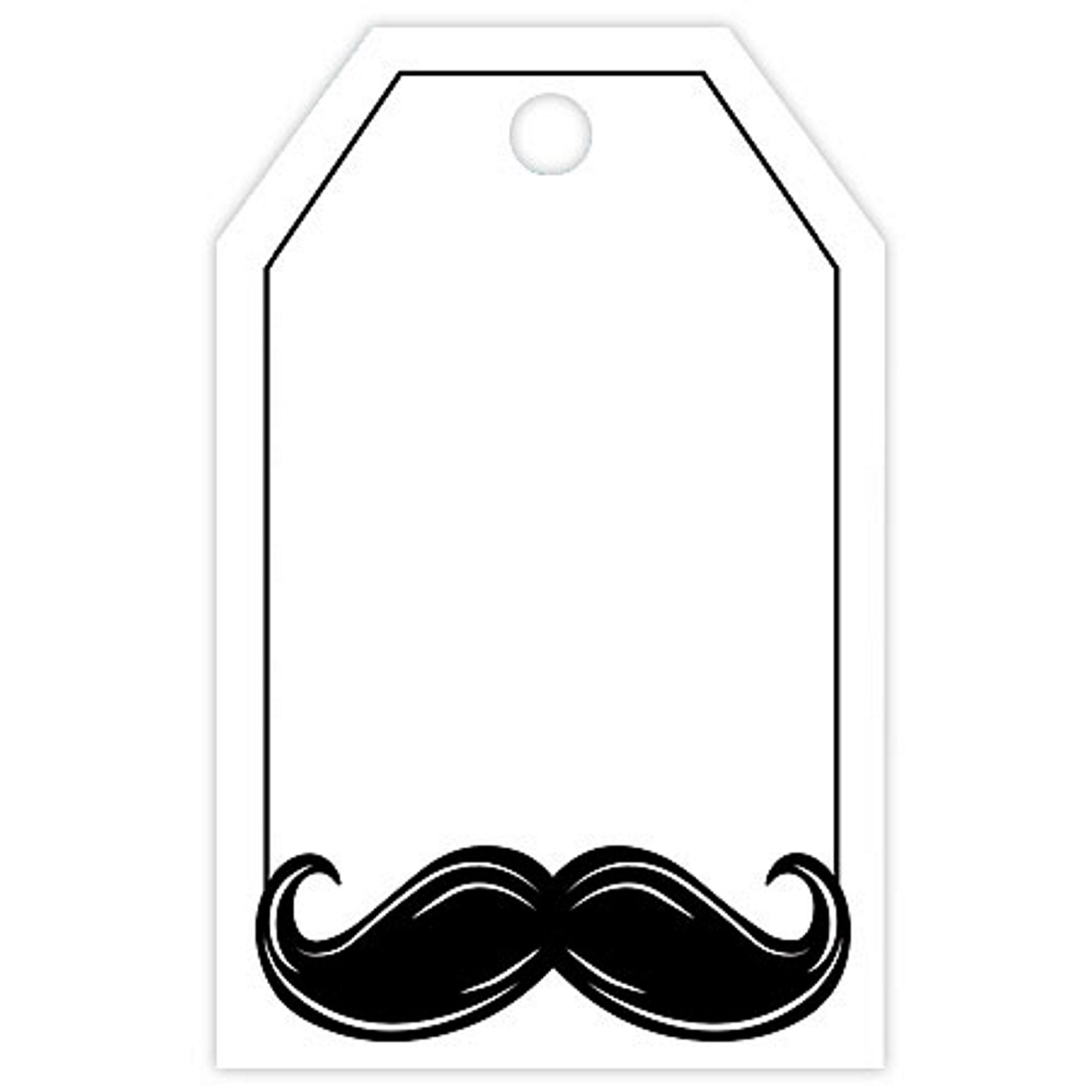 Mustache Printed Gift Tags - 2 1/4in. x 3 1/2in. - 50 Pack (ptms ...