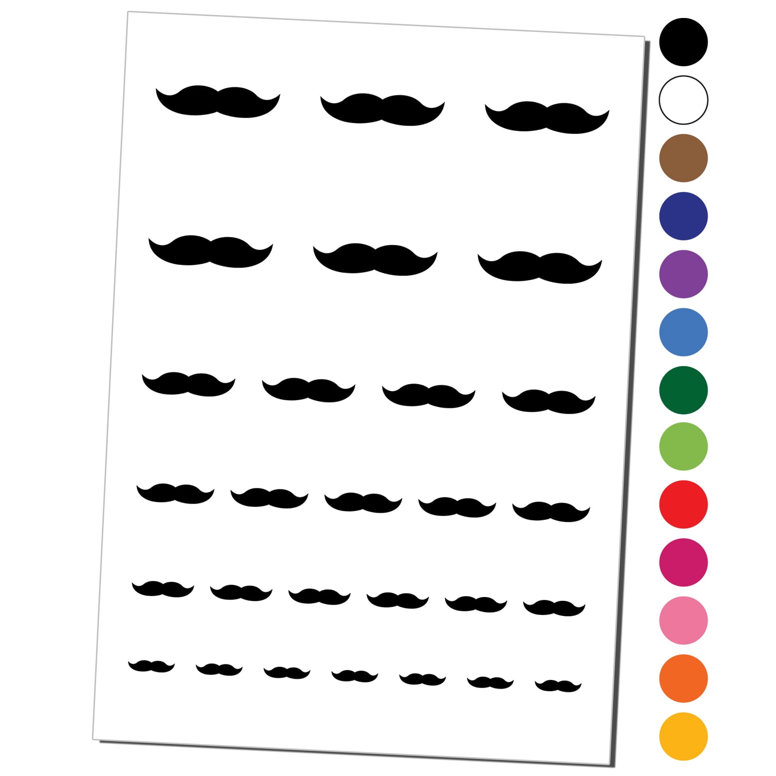 Mustache Solid Water Resistant Temporary Tattoo Set Fake Body Art ...