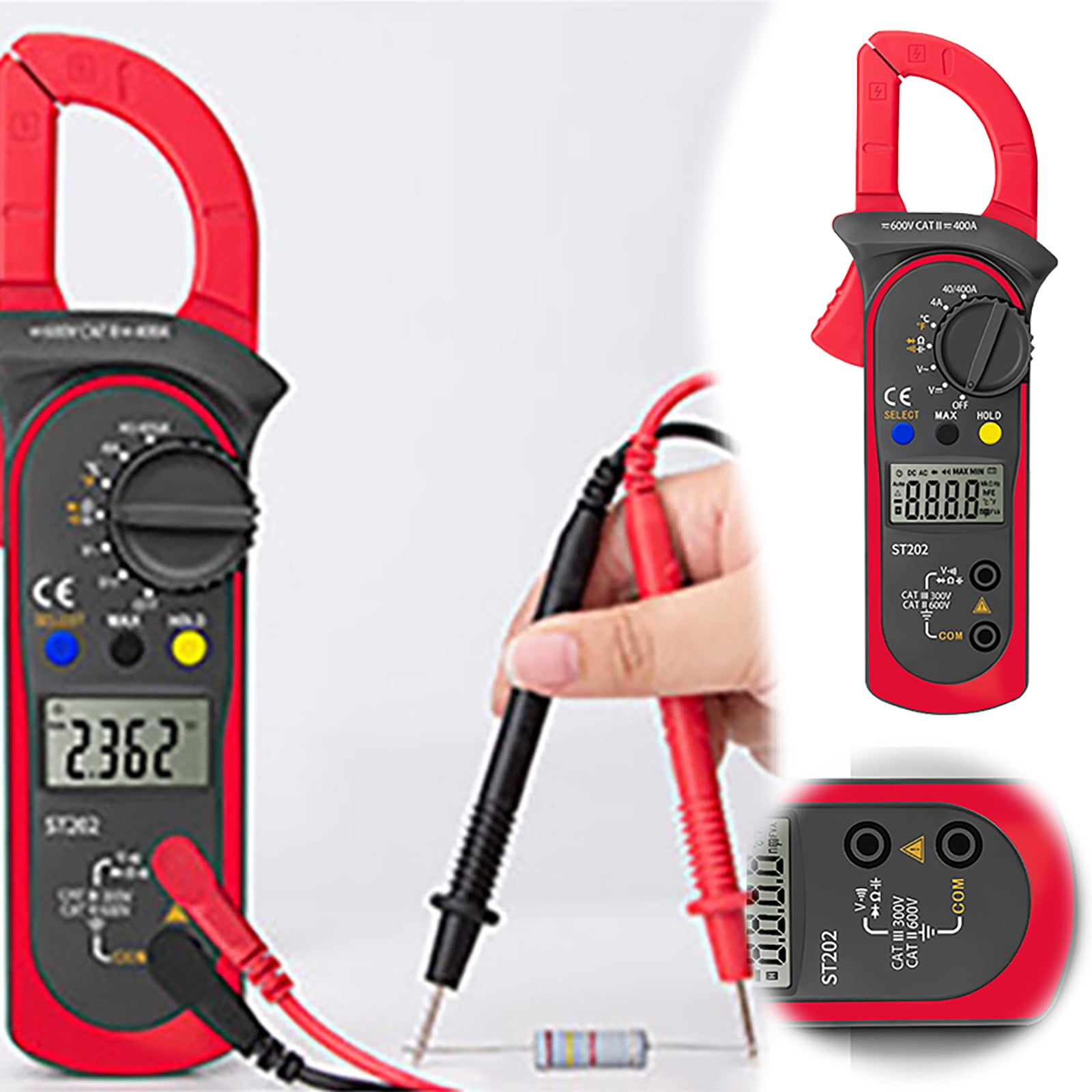 Mustacti Digital Clamp Multimeter With Capacitance Resistance Voltage ...