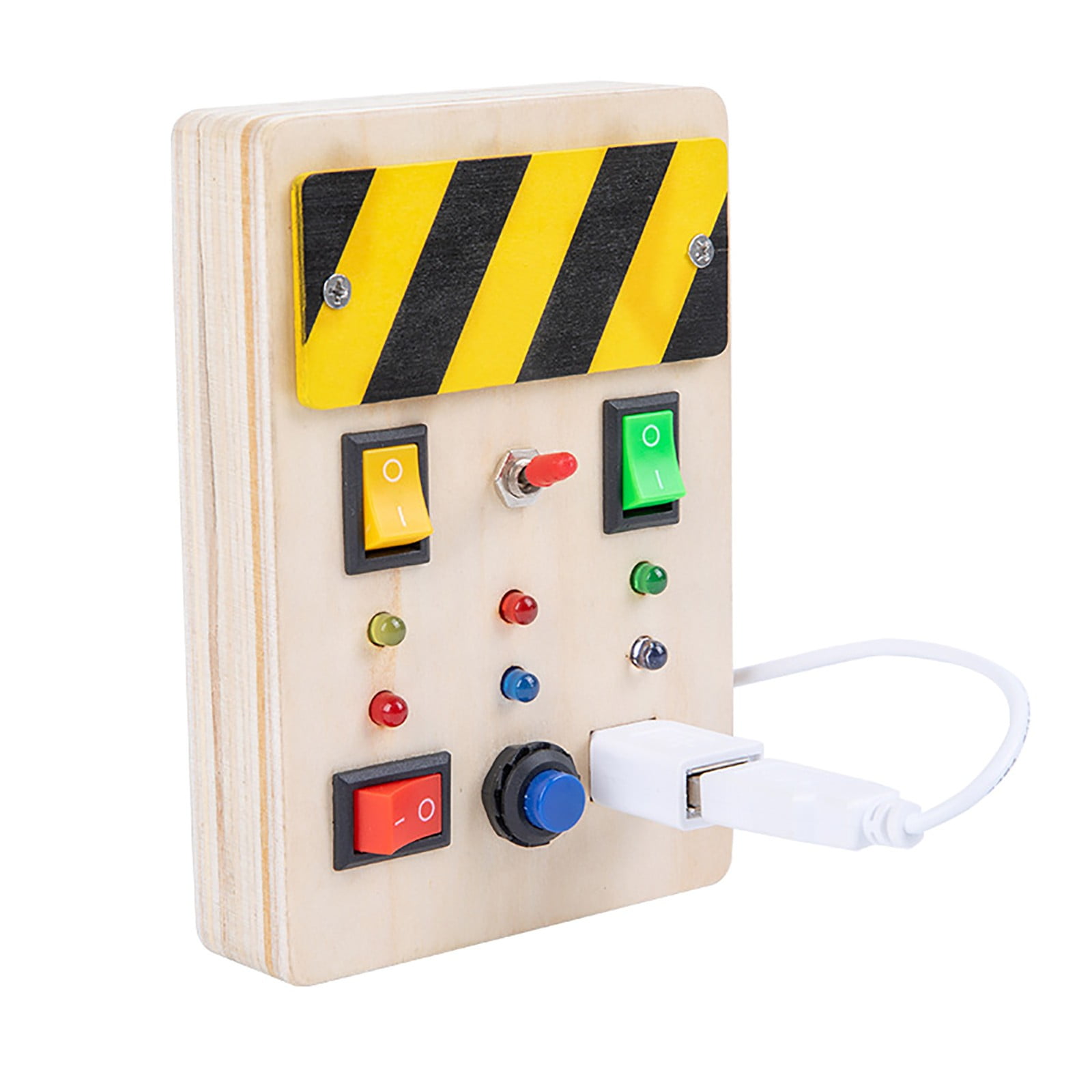Mustacti Wooden Children's Traffic Light Busy Board Teaching Early ...