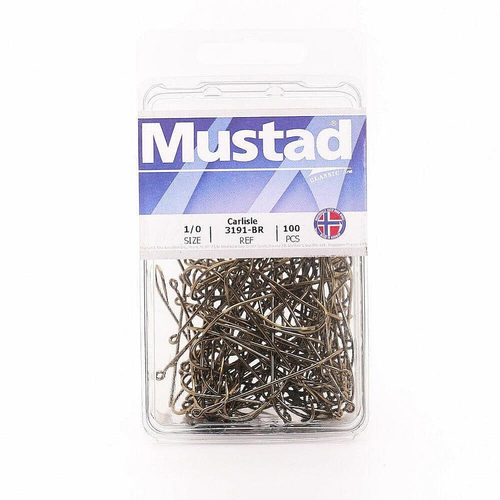 Mustad 3191-BR-4-100 Carlisle Hook Size 4 Kirbed Point Offset - Walmart.com