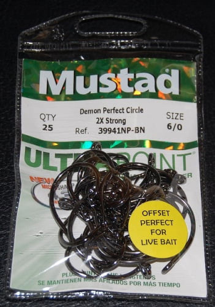 Mustad 39941NP-BN-6/0-25U Sz6 Terminal Fishing Needle Point Hook ...