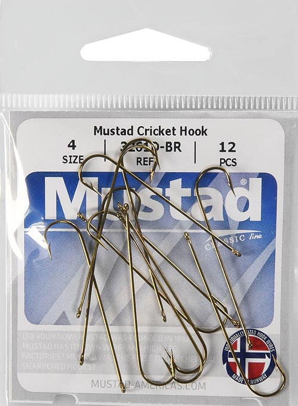 Mustad Aberdeen Cricket Hook - Size: #4 (Bronze) 12pc - Walmart.com