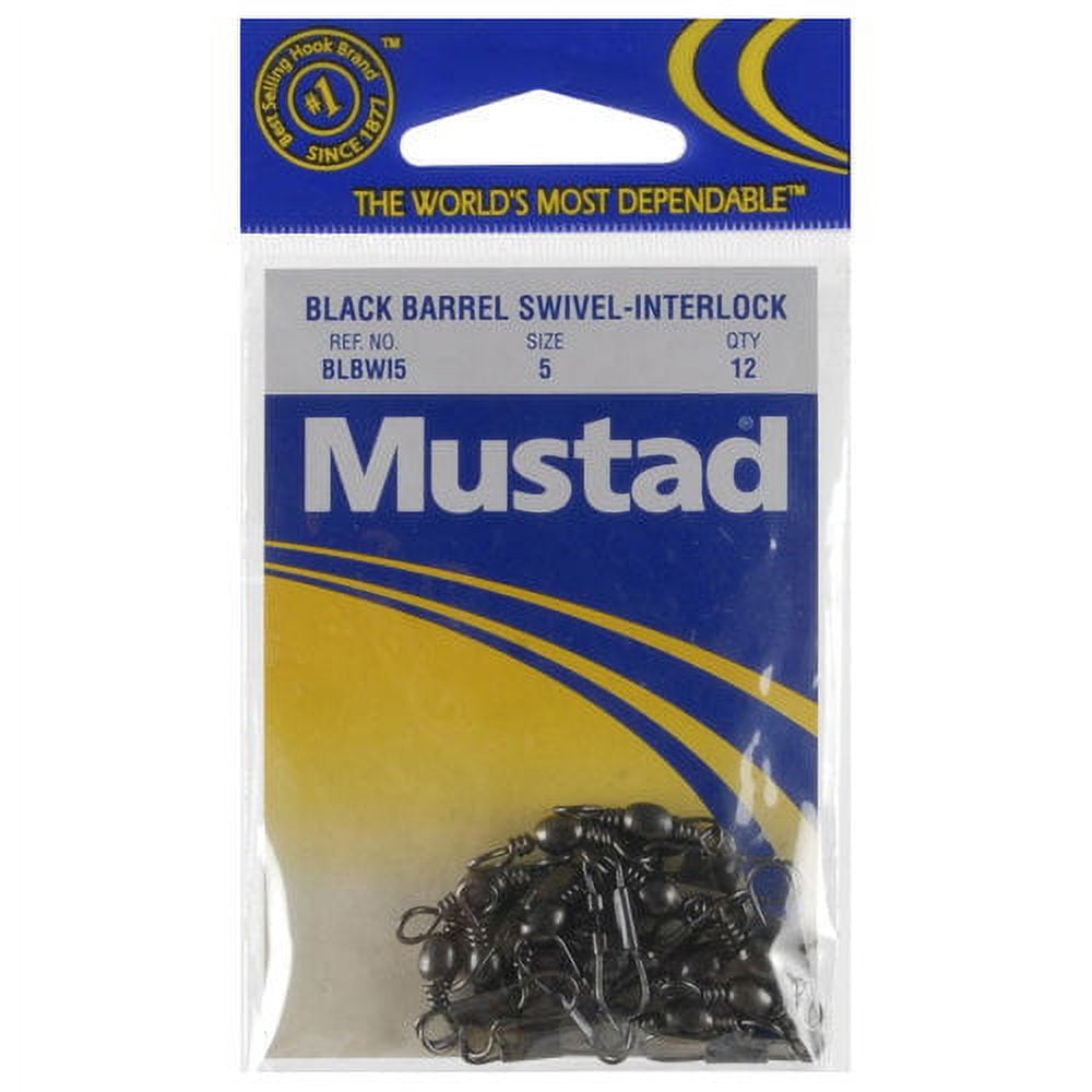 Folsom of Florida Mustad Black Barrel Swivel-Interlock #5 Solid Collar ...