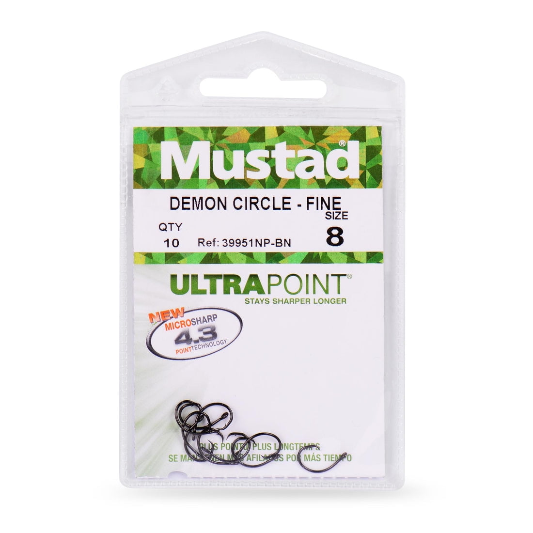 Mustad Demon Perfect Inline Circle 3X Strong Hook - 39951NP 5,0, 100 ...