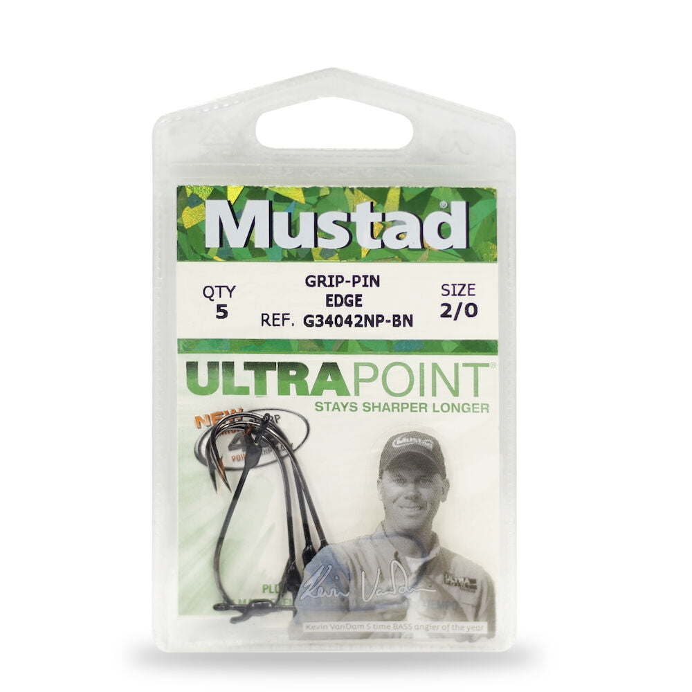 Mustad Grip-Pin Edge Finesse Soft Plastics Hook Black Nickel (5 Pk) - Walmart.com