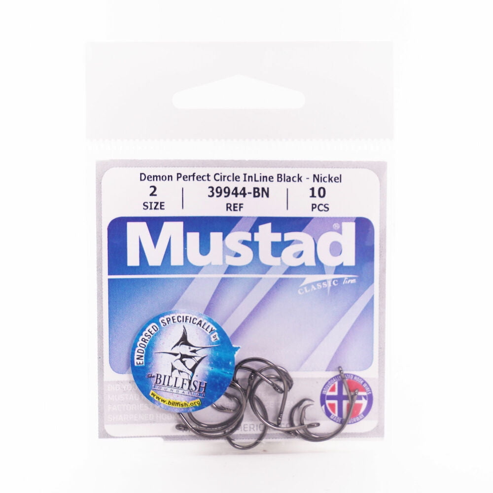 Mustad In-Line Circle Hook (Black Nickel) - 5/0 8pc - Walmart.com