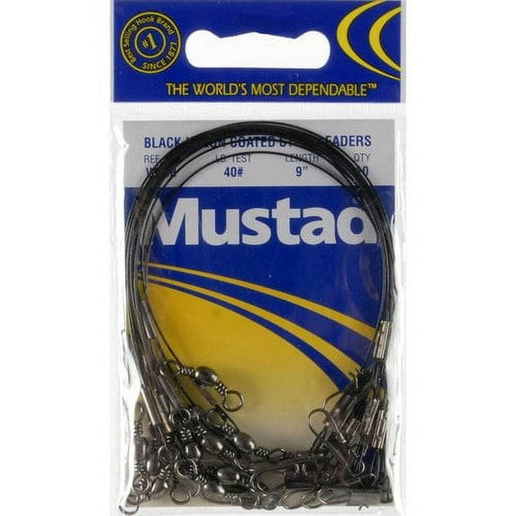 Mustad Nylon Coated Stainless Steel Leaders, Black - Walmart.com