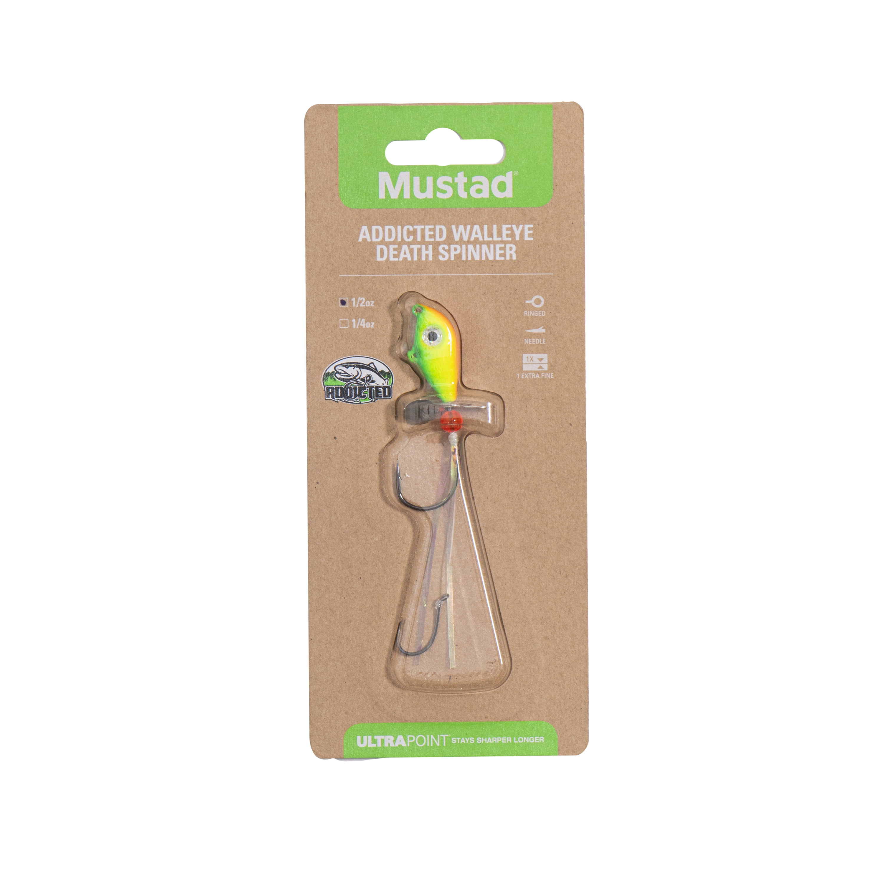 Mustad Walleye Death Spinner Lure, Firetiger, 1/2oz - Walmart.com