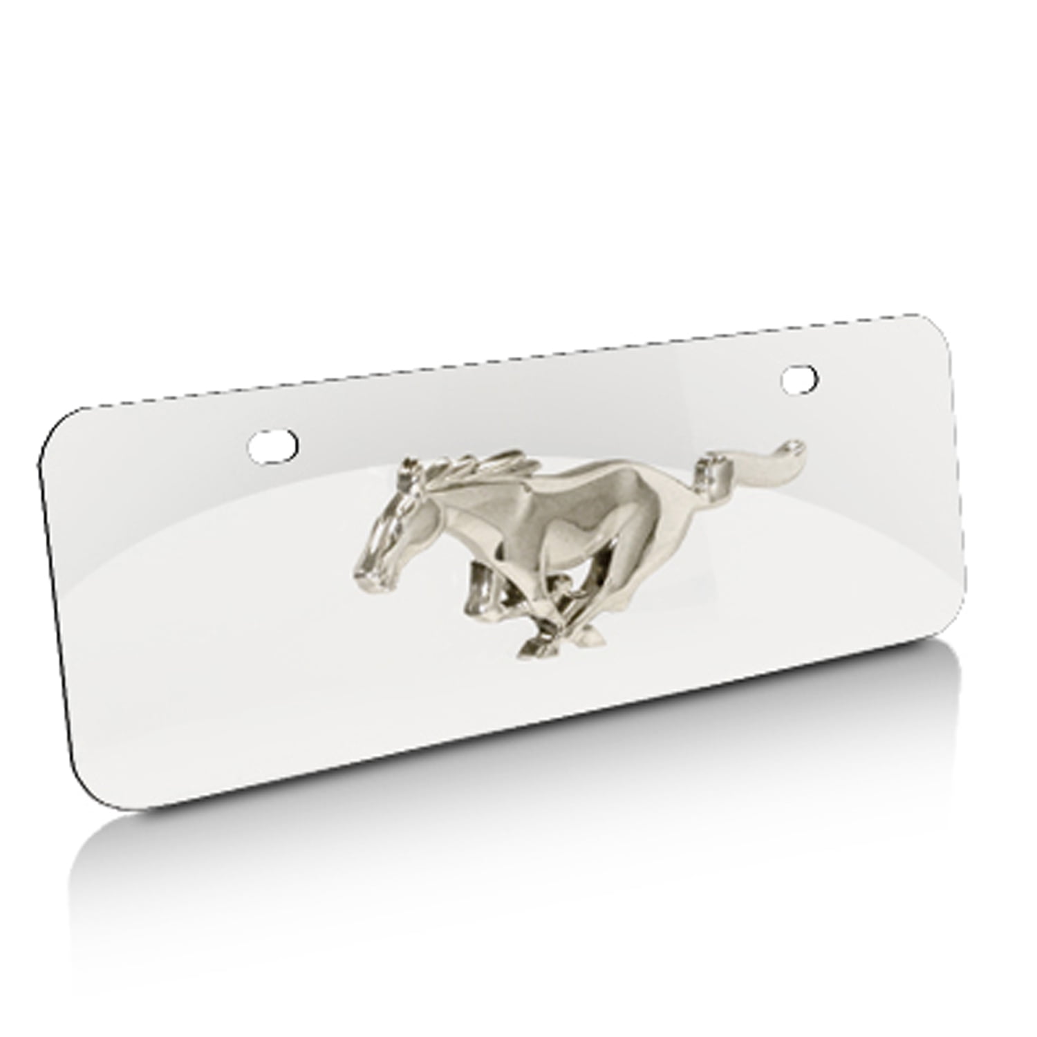 Mustang 3D Running Pony Emblem on Half-Size Chrome Stainless Steel ...