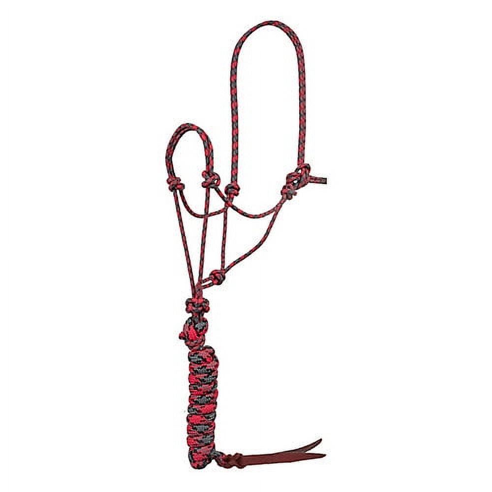 Mustang Aztec Braided Waxed Rope Halter Red/Black - Walmart.com