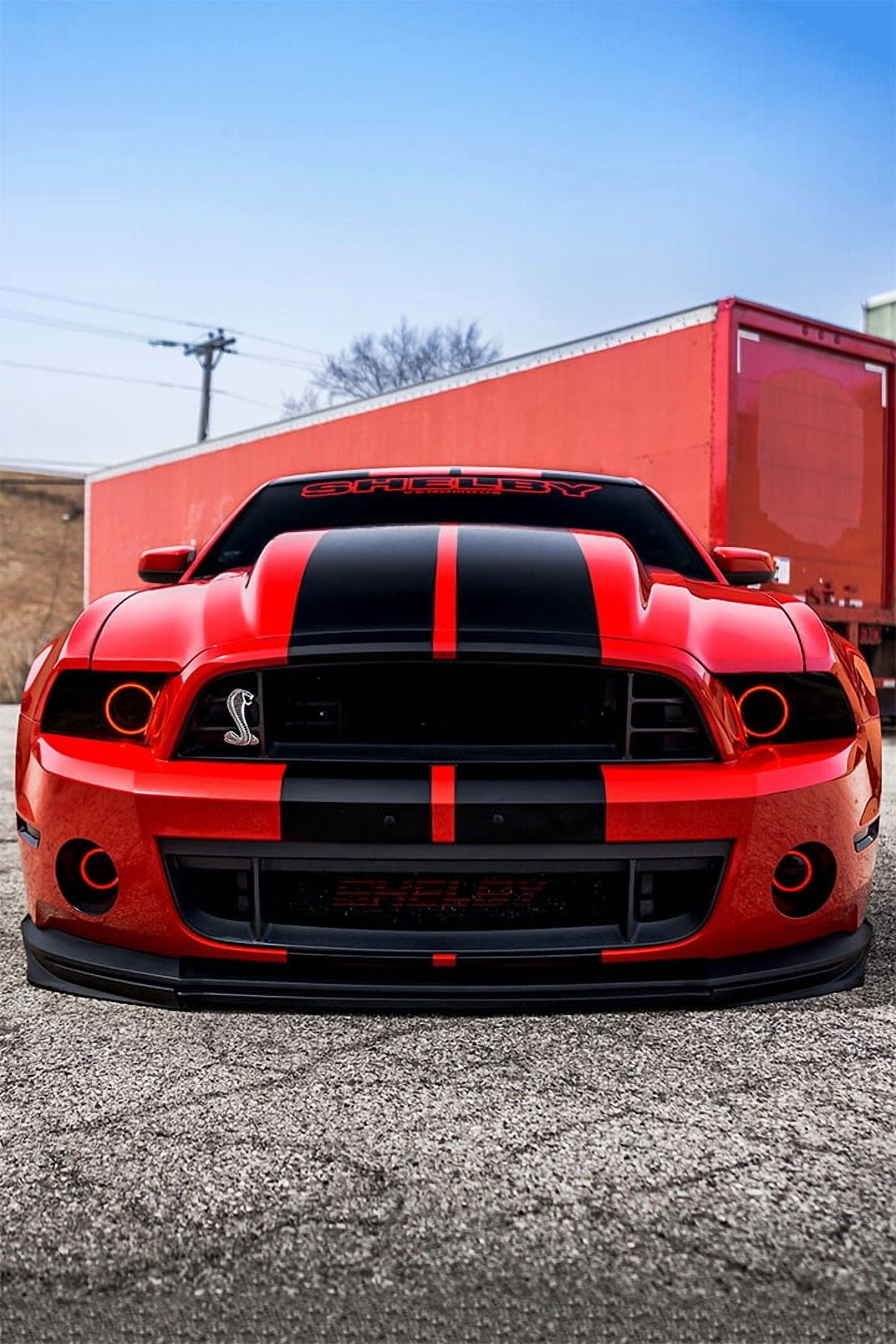 Mustang Cobra GT500 Red Car Extreme Machines Wall Art Home Decor ...
