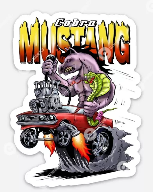 Mustang Cobra Rat Fink Sticker - Ratfink Muscle Car Classic Auto Stang ...