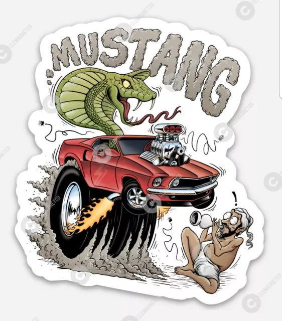Mustang Cobra Rat Fink Sticker - Ratfink Muscle Car Classic Auto Stang ...