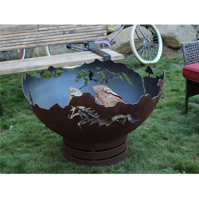 Mustang Freedom Natural Gas Match Lit Fire Pit - Walmart.com