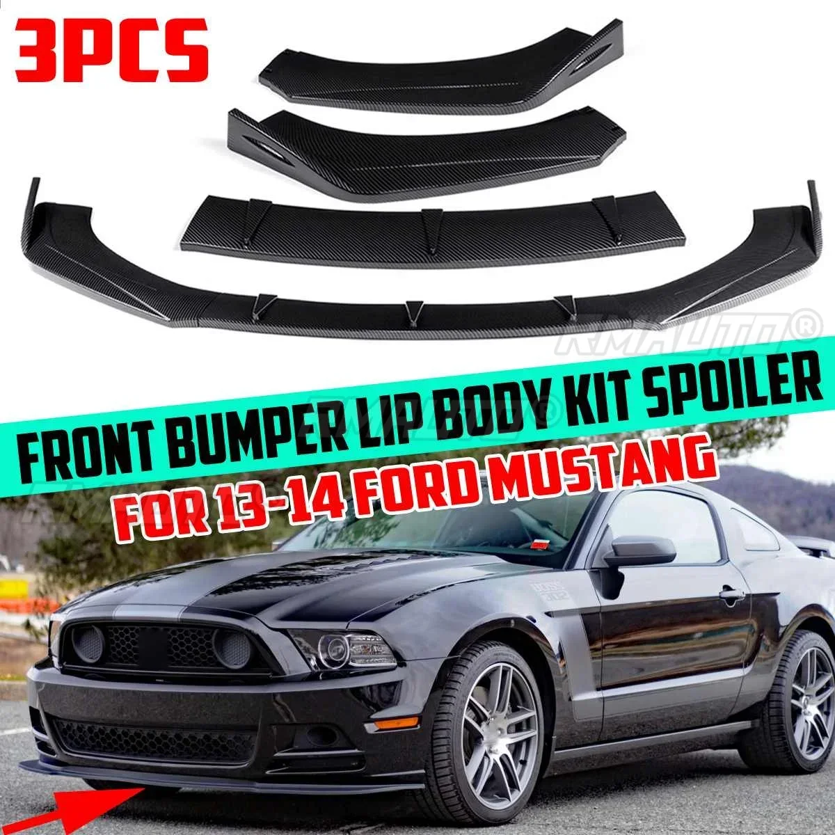 Mustang Front Lip Car Front Bumper Splitter Lip Diffuser Spoiler ...