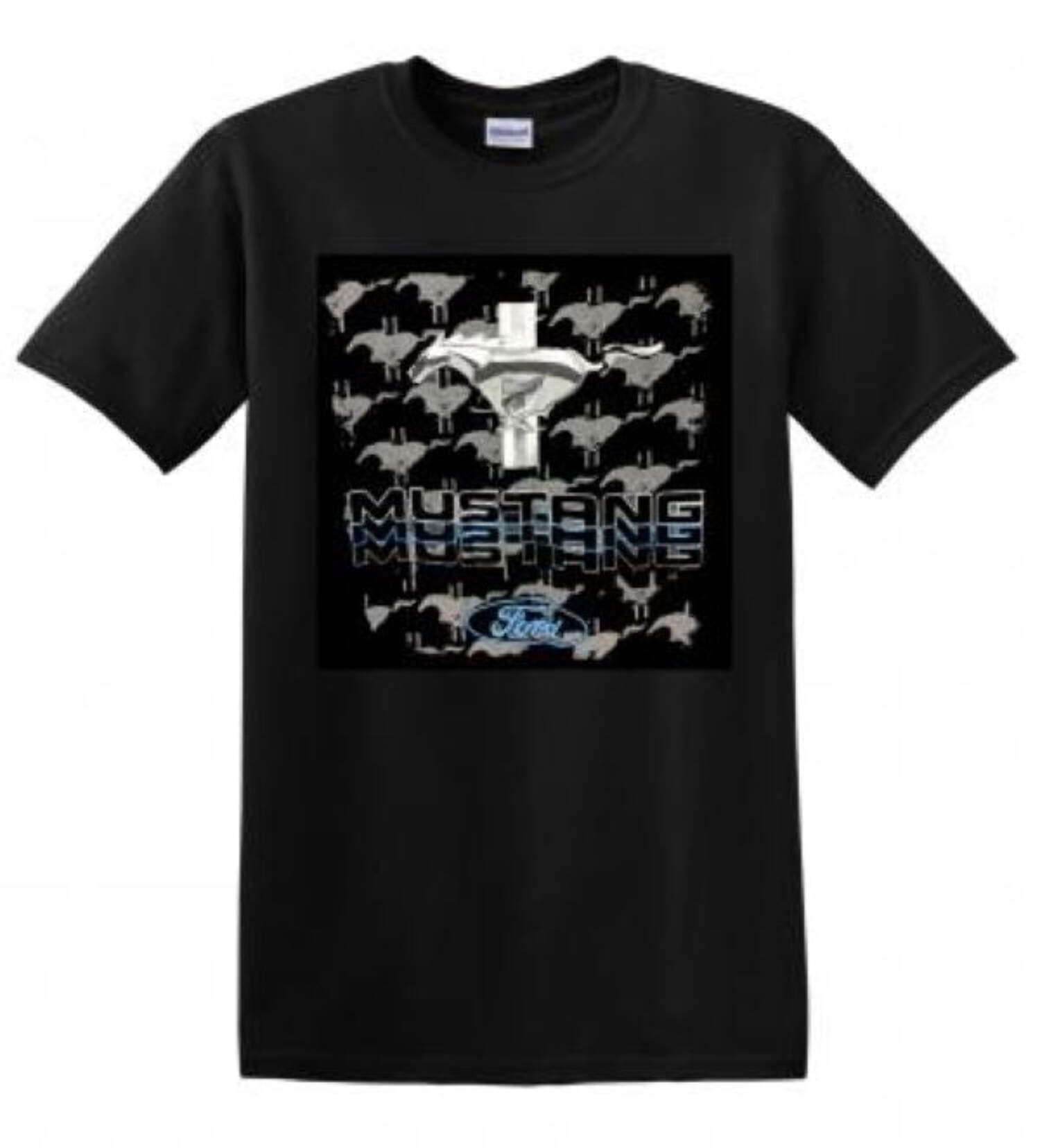 Mustang Logo and Script Mens t shirt Licensed by Ford - Walmart.com