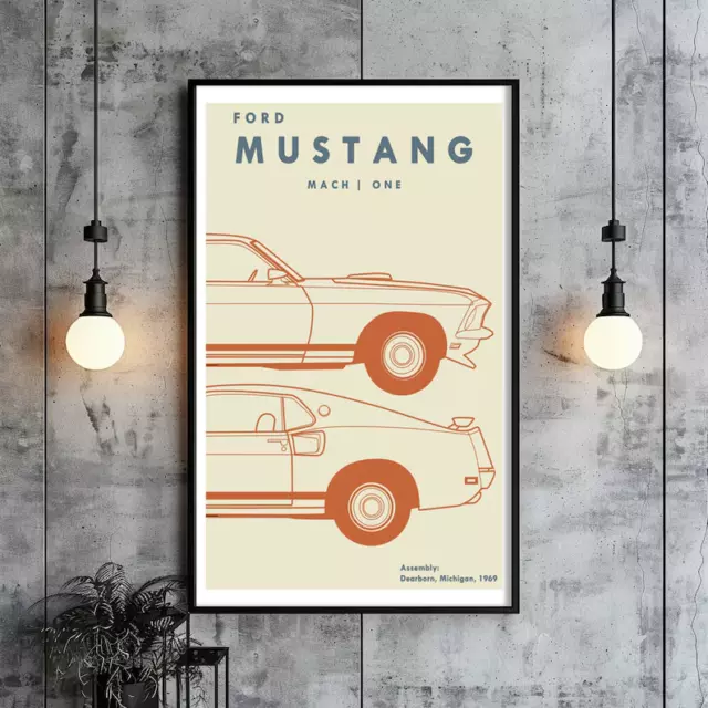 Mustang Mach 1, Ford Mustang Wall Art, Fathers Day , Birthday Gift ...