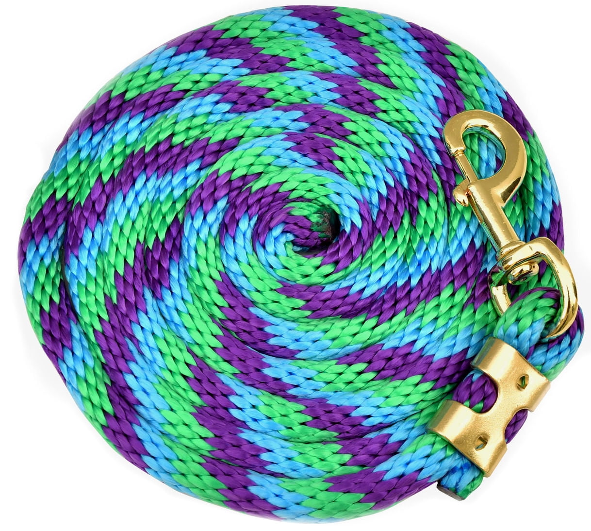 Mustang Poly Lead Rope 9ft. with Bolt Snap, Green/Purple/Turq, One Size ...