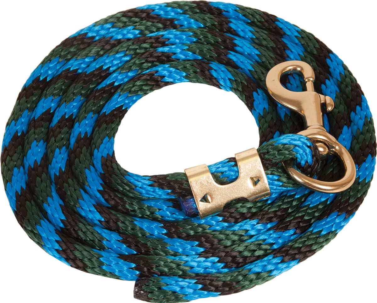 Mustang Poly Lead Rope 9ft. with Bolt Snap, Green/Purple/Turq, One Size ...