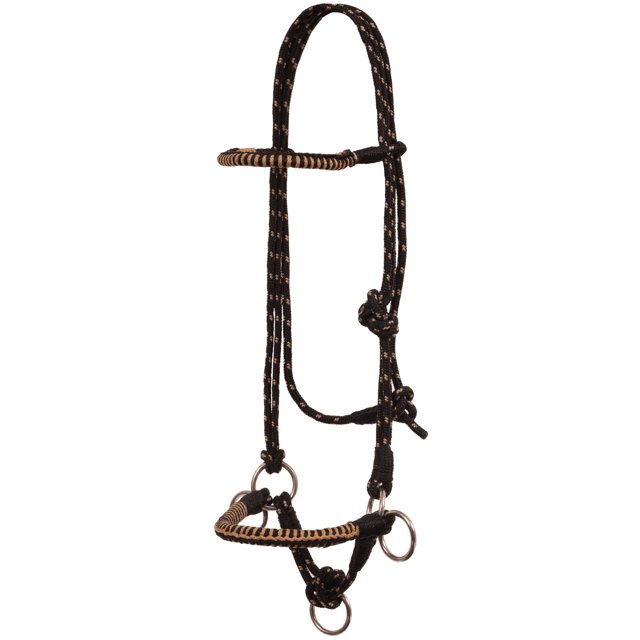 Mustang Side Pull Rope Halter with Braided Nose Bl - Walmart Business ...