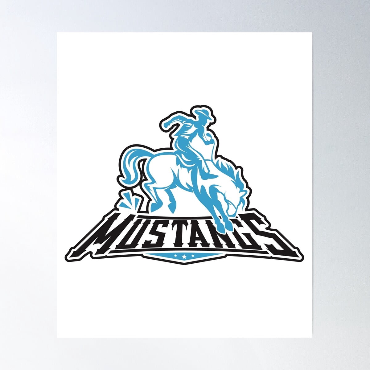 Mustangs Bold Rodeo Cowboy & Wild Horse Poster Wall Art, Modern Wall ...