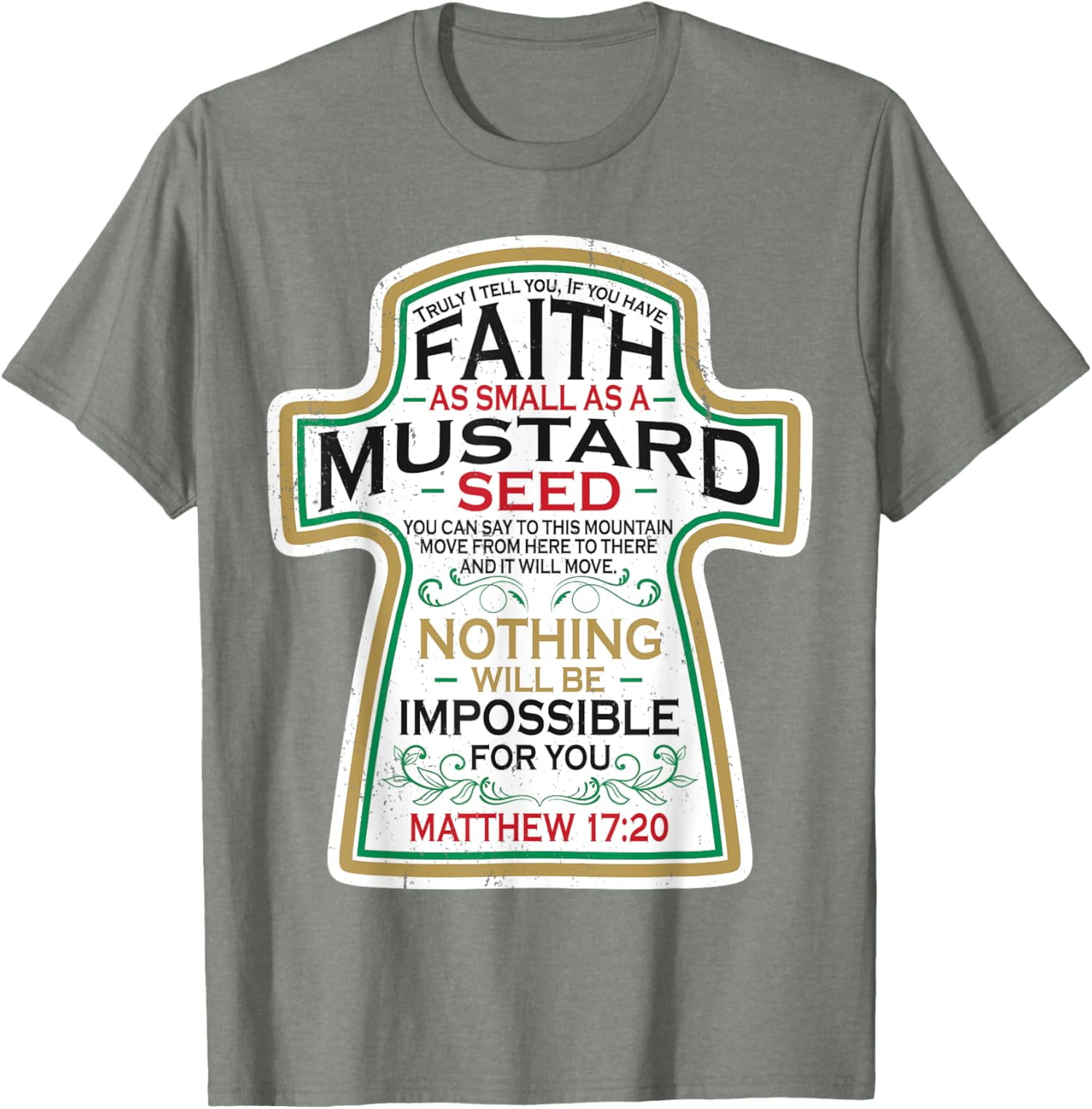 Mustard Seed Faith Christian Gifts - Mathew 17 20 Scripture T-Shirt ...