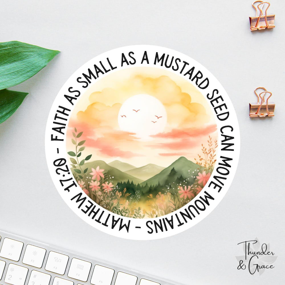 Mustard Seed Faith Sticker, Bible Verse, Bible Sticker Phone Decal ...